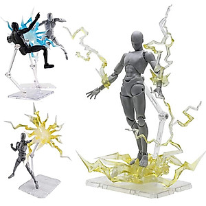 XISTEST Action Figure Stand, 8 PCS Assembly Action Figure Display Holder Base Doll Model Support Stand Compatible with HG RG SD SHF Gundam 1/144 Toy with Screwdriver Transparent