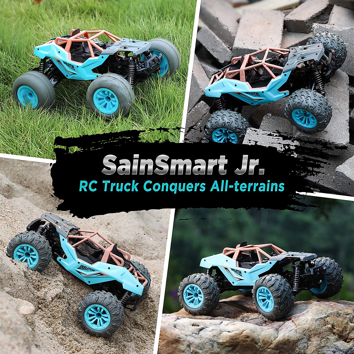 SainSmart Jr. 1:14 Off Road RC Car, 4WD Remote Control High Speed Rock Crawler for Boy Kids Adults
