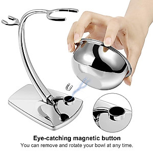 GRUTTI Premium Shaving Brush Set with Luxury Badger Brush, Soap Bowl and Manual Mens Razor, Shave Stand Holder Compatible with Fusion 5, Best Gift for Men- Wooden Handle