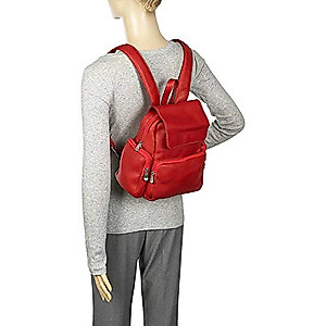 Le Donne Leather Women’s Multi-Pocket Backpack Purse – Premium Full-Grain Colombian Vaquetta Cowhide Leather (Tan)