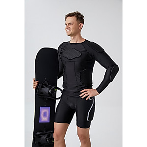 Padded Shorts for Men, Butt Pads for Skating, Padded Compression Tights for Rugby, Bike, Ski, Baseball, Contacts Sports(S, Grey)