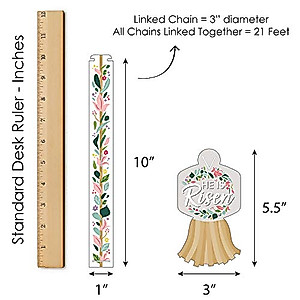 Big Dot of Happiness Religious Easter - 90 Chain Links and 30 Paper Tassels Decoration Kit - Christian Holiday Party Paper Chains Garland - 21 feet