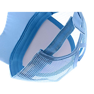 Anna-Kaci Womens Baseball Cap Glitter Ponytail Hat High Messy Bun Ponycap Trucker Dad Hat, Blue