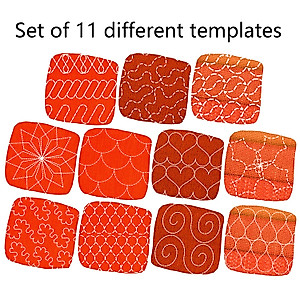 Quilting Templates ，11-Piece Set with Free Motion Quilting Rulers and Templates，Low Shank Machine Quilting Templates - Essential Quilting Supplies