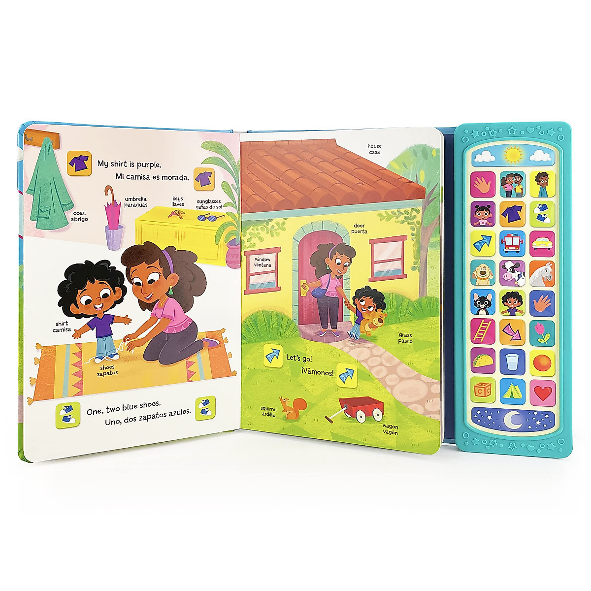 Let's Go! ¡Vámonos! English & Spanish First Words Bilingual Sound Book for Children and Preschoolers: Early Learning Practice Dual Language (Say It, Hear It) (English and Spanish Edition)