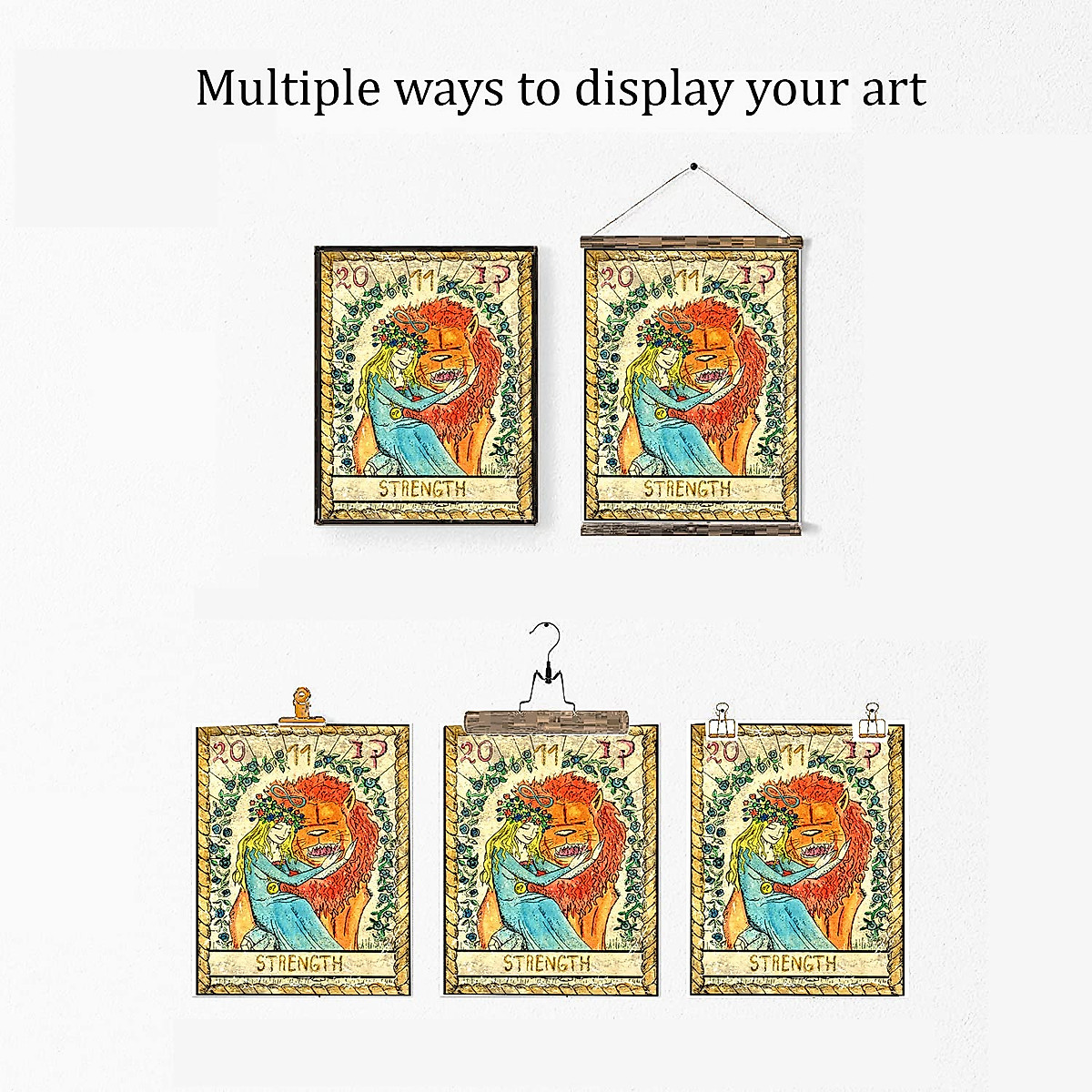 Wall Art Motivation Strength Lion The old tarot card Print Glam Modern Art Poster Print Designer Brand