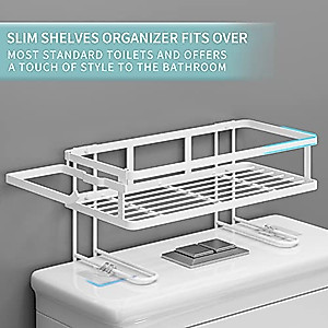 Apsan Over The Toilet Shelf, Bathroom Organizer Multifunctional Toilet Rack,No Drilling Space Saver with Wall Mounting Design (White)
