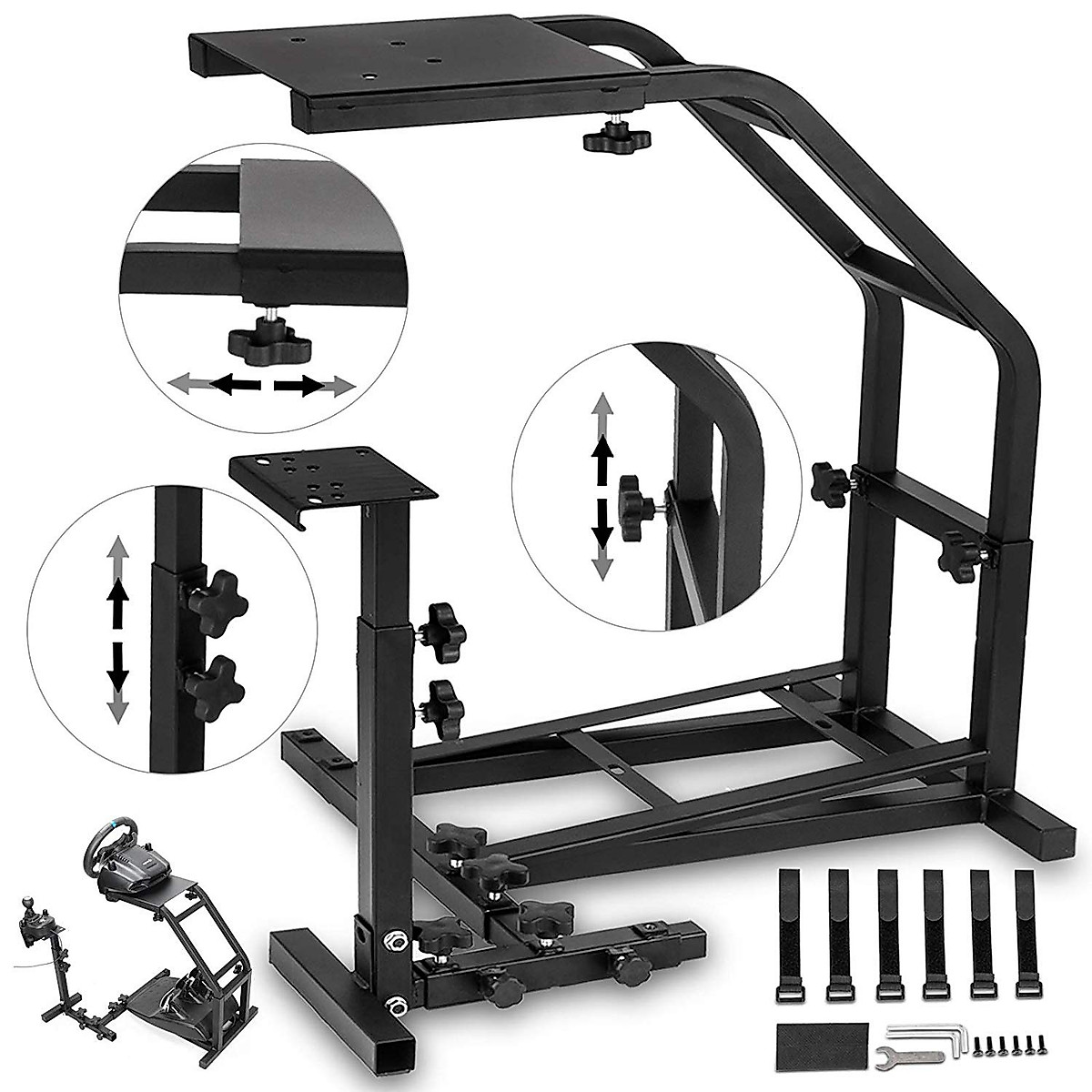 VEVOR Racing Simulator Cockpit Height Adjustable Racing Wheel Stand with fit for Logitech G25, G27, G29, G920 Racing Wheel and Pedals Not Included