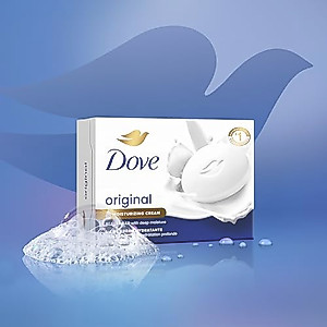 Dove Beauty Bar Soap Original 4 Count for Soft, Smooth Skin, with 1/4 Moisturizing Cream 3.75 oz