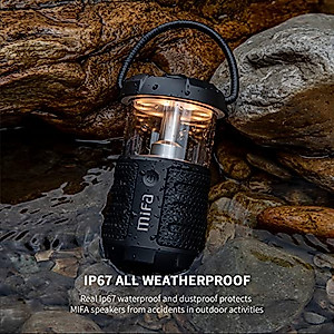 MIFA Portable Bluetooth Speakers, Loud Wireless Bluetooth Speaker IPX7 Waterproof with TWS, 38hrs Playtime, BT5.3, TF Card Slot for Camping, Travel and Jobsite, Black