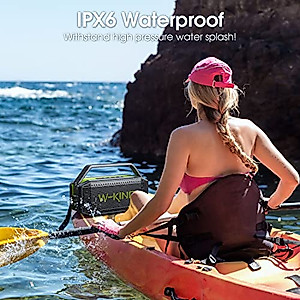 W-KING Portable Bluetooth Speakers, 60W IPX6 Loud Wireless Outdoor Waterproof Speaker with Subwoofer, 40H Playtime, Rich Bass Large Powerful Stereo Speaker with Power Bank, V5.0, TF Card, AUX, NFC, EQ