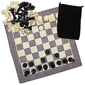 Ipetboom Travel Kit Suit Portable Chess Checkers Set 2 in 1 Travel Board Games for and Adults Folding Roll up Chess Game Sets Checker Pieces with Storage Bag A Star Realms Star Realms Doomlings