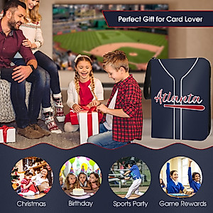 KivolFun Baseball Card Binder with Sleeves, 400 Pocket, Atlanta Navy, 3 Ring Binder Storage Book Folder Organizer for Kids Gift