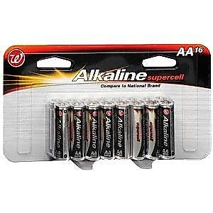 Walgreens Alkaline Supercell Batteries, AA, 16 ea