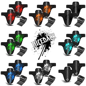 NICEDACK Bike Fender, Adjustable MTB Mud Guard, Front and Rear Compatible Mudguards, Fits 650B 20" 26" 27.5" 29 inch Fat Tire Bikes and All Disc Brake Bicycles (Carbon Fiber Pattern,Cyan)