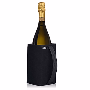 WK IEASON Standard Wine Cooler Sleeves Portable Champagne Insulator Sleeve Can Cooler Beer Cooler Cover- Keeps Wine & Champagne Chilled for Hours (Black)
