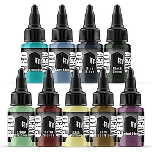 Monument Hobbies Pro Acryl Expansion Set #3 Acrylic Model Paints for Plastic Models - Miniature Painting, no-clog cap, comes loaded with glass agitator