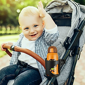 3 Pack Universal Cup Holder for Stroller, Large Caliber Designed Cup Holders Adjustable Bike Boat Cup Holder 360 Degrees Rotation Drink Cup Holder for Stroller, Wheelchair, Walker, Trolley, Black