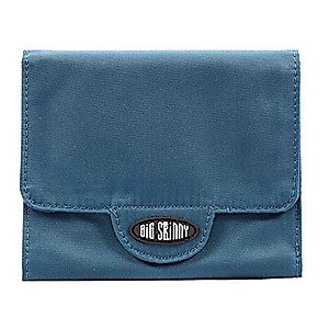Big Skinny Women's Trixie Tri-Fold Leather Wallet, Holds Up to 30 Cards, Compact,Lightweight, Teal