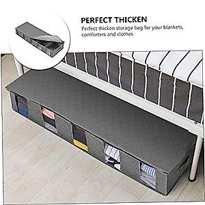 STOBAZA 1pc box Container Bed Bins Storage Quilt Dividers Capacity Clothes Gray Under Bags Non-woven Zipper and Shoe Divider Cloth for with Toys Clothing Practical Case