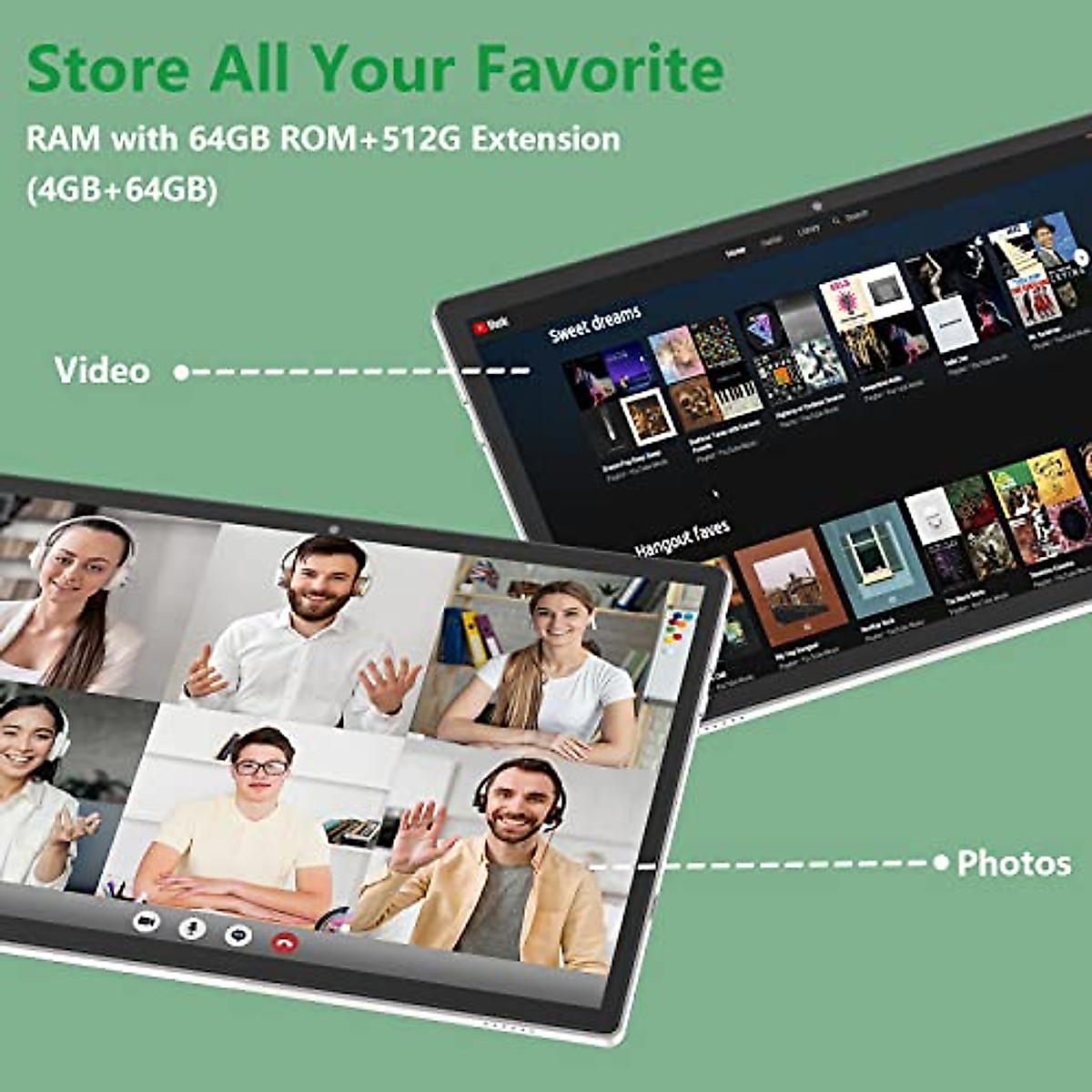 2023 Newest 2 in 1 Tablet, 10 inch Android 11 Tablet with Keyboard, 4GB+64GB, Tablets with Case Mouse Stylus, 1.8GHz Quad Core, 1280*800 HD Touch Screen, 8MP Dual Camera, Games, Wi-Fi, BT Tableta PC