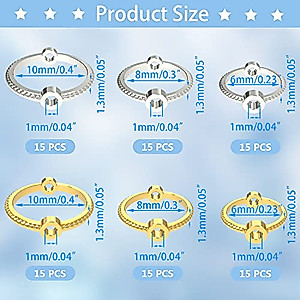 90PCS Double Hole Bead for Jewelry Making, UHOMENY Round Frames Links Connectors Two Hole Circle Frame Spacer Beads Brass Round Connector Ring for Beading Earring Bracelet Necklace (Gold & Silver)