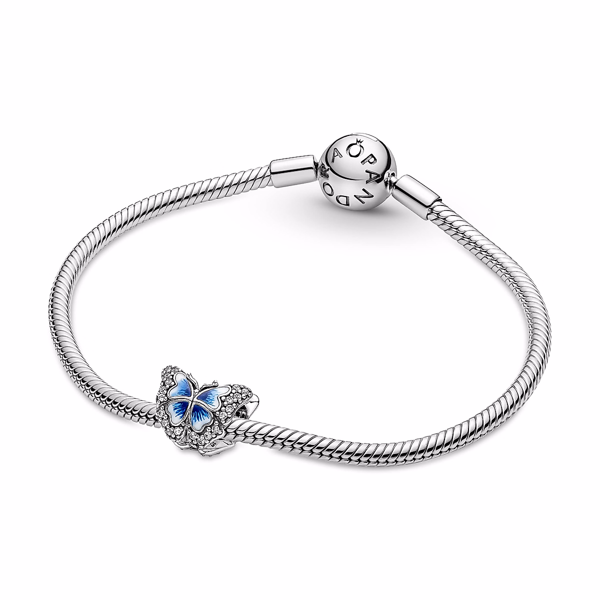 Pandora Blue Butterfly Sparkling Charm Bracelet Charm Moments Bracelets - Stunning Women's Jewelry - Gift for Women - Made with Sterling Silver, Cubic Zirconia & Enamel