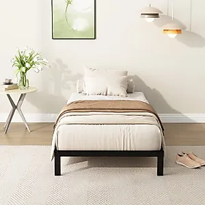 DiaOutro 9 Inch Twin Bed Frames Heavy Duty Low Profile Metal Platform No Box Spring Needed Mattress Foundation, Easy to Assembly, Noise Free, Black