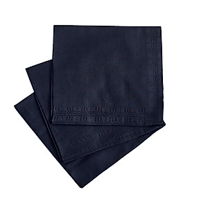 RDS HANKYTEX Men's Handkerchiefs,100% Soft Cotton,Black Hankie,Pack of 6