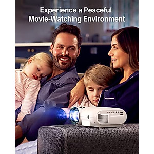 Movie Projector for Indoor, Native 1080P Projector with 10,000 lumens, ULTIMEA Home Projector Reduced 60% Noise, Bluetooth Projector Compatible with TV Stick/Laptop/HDMI/USB for Home Theater