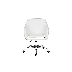IDS Online Faux Leather Office Desk Swivel Chair, White