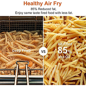 Air Fryer Toaster Oven Combo, Fabuletta 10-in-1 Toaster Ovens Countertop 1800W, 100-450°F Temperature Control，Flip Up & Away Capability for Storage Space, Enamel Baking Pan Easy Clean with Recipe Book