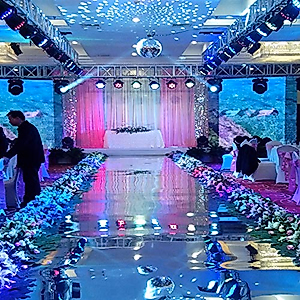 ANMINY 3.3x65.6ft Aisle Runner Mirror Rugs Roll Double Sided Bright Reflective Decorative Carpet for Romantic Wedding Birthday Graduation Party Ceremony Event Home Indoor Decor - Silver