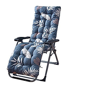 67 Inch Patio Lounge Chair Cushion, Indoor/Outdoor Floral Printed Lounger Cushions with Ties and Top Cover Non-Slip High Back Chair Cushions