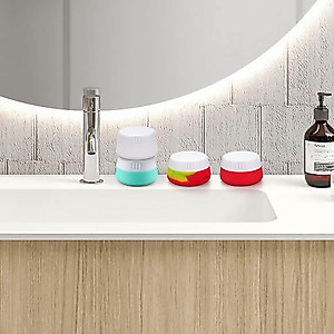 Cosywell Small Travel Containers for Toiletries 20ml TSA Approved Silicone Cream Jars Refillable Leak-proof Travel Size Accessories with Lid for Lotion Cosmetic Makeup Body Cream (4 Pieces)