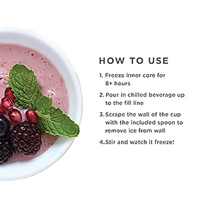 ZOKU Original Slush and Shake Maker, Compact Make and Serve Cup with Freezer Core Creates Single-Serving Smoothies, Slushies and Milkshakes in Minutes, BPA-free, Purple