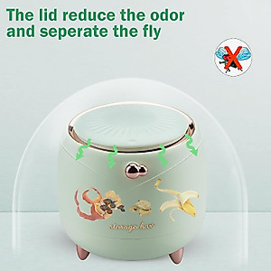 Cute Trash Can with Lid for Desk 0.4Gal/1.4L with Trash Bags180 Pcs Mini Garbage Can Decorative Wastebasket for Counter Top for Office Home (Green)