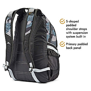 High Sierra Loop Backpack, Travel, or Work Bookbag with tablet sleeve, One Size, Graffiti/Black/Ash