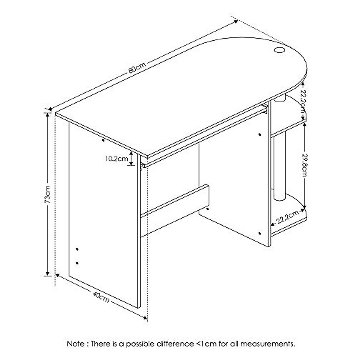 Furinno Simplistic Easy Assembly Computer Desk, With Keyboard Tray, Espresso/Black