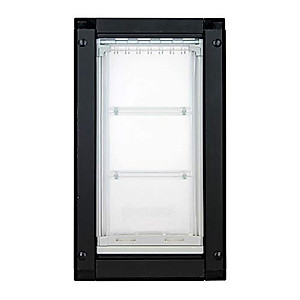 Endura Flap Single Flap Pet Door for Doors | All-Weather Insulated Flap | Durable Aluminum Frame with Secure Locking Cover | Interior and Exterior Door Installations | Black, Large, Single Flap