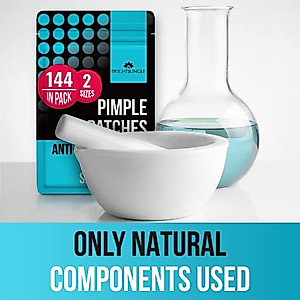 BRIGHTJUNGLE Pimple Patches for Face - Acne patches. Absorbing Cover, Invisible, Blemish Spot, Hydrocolloid, Skin Treatment, Facial Stickers, Two Sizes, Blends in with skin (144)