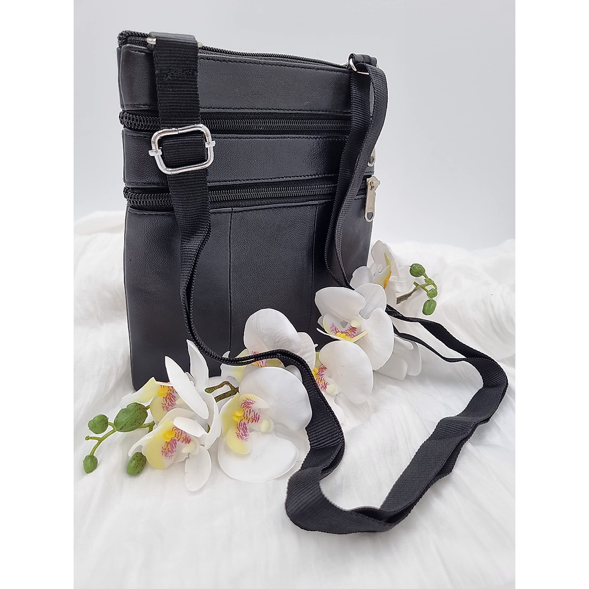 Liberty Leather Crossbody Purse for Women Small Crossover Long Over the Shoulder Sling black Women’s Purses and Handbag