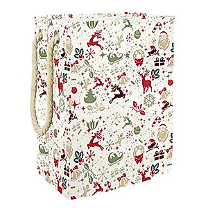Inhomer Christmas Background Large Laundry Hamper Waterproof Collapsible Clothes Hamper Basket for Clothing Toy Organizer, Home Decor for Bedroom Bathroom