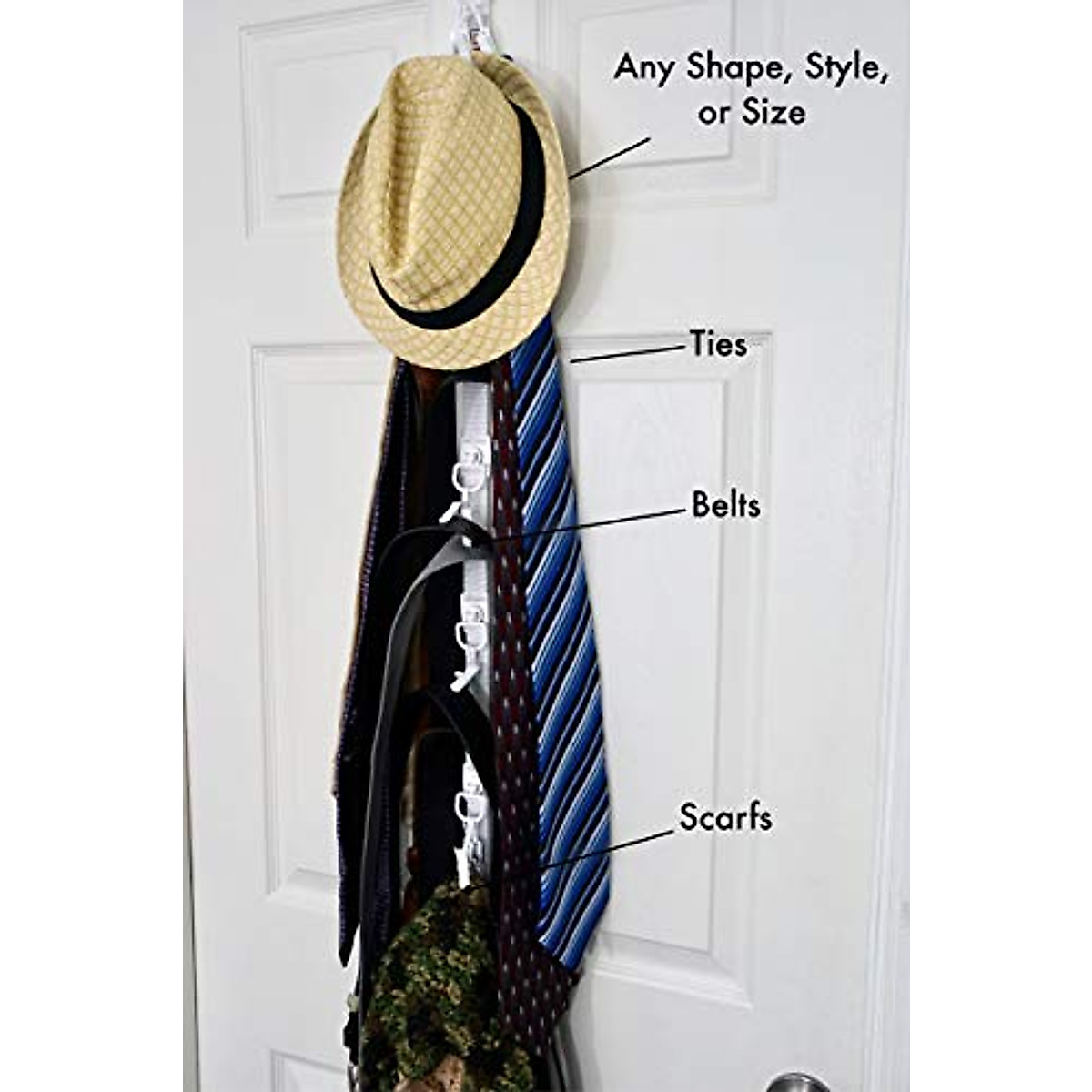 The Clip Hanger Hat Hats Baseball Cap Caps Rack Organizer Organizers 20 Hats Any Size Style Shape! Door Wall Closet Organize Anything. Hanging on Hanger or Hang from Ceiling