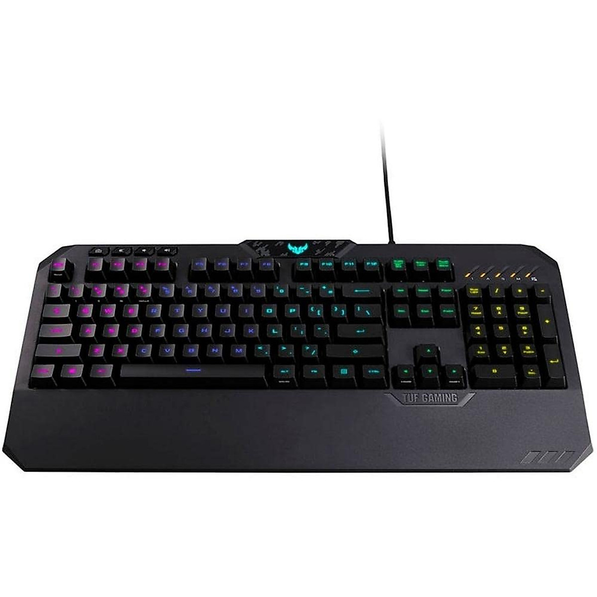 ASUS Mechanical Membrane RGB PC Gaming Keyboard - TUF K5 | Programmable Onboard Memory | Dedicated Media Controls, Aura Sync RGB Lighting | Spill, Sweat & Abrasion Resistant - Highly Durable | Black