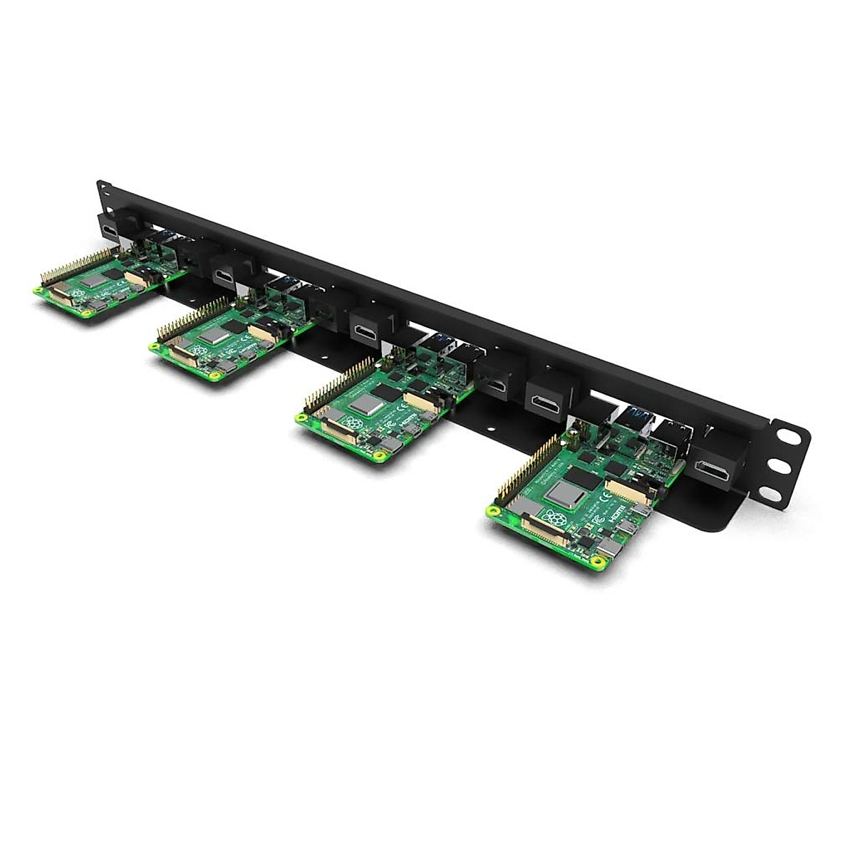 19 inch Rack Mount 1U for 1-4 pcs of Raspberry Pi 5