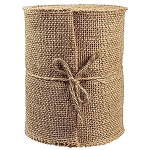 Idiy Natural Burlap Ribbons (6" Wide, 10 Yards) - No Wire,100% Jute - Great for DIY Crafts and Projects, Gift Wrapping, Wedding Decoration, and More!