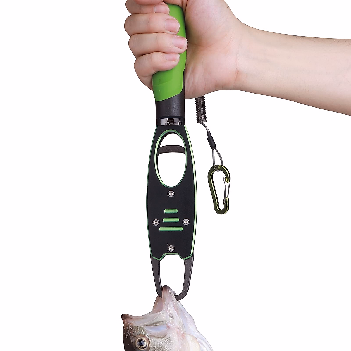 Night Cat Fish Lip Gripper with Scale 2 in 1 Aluminum Alloy Fish Lip Grabber Professional Fishing Lip Gripper Tool Kit for Men