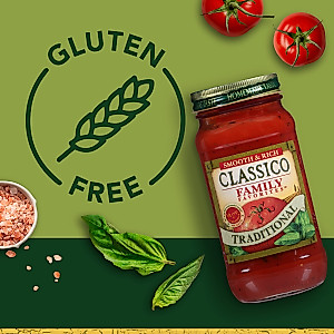 Classico Family Favorites Traditional Pasta Sauce (24 oz Jars, Pack of 8)