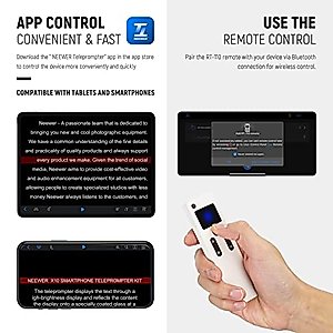 NEEWER Teleprompter X10 Vlog Tripod Kit with RT-110 Remote & APP Control (Bluetooth Connection Via NEEWER Teleprompter APP), Compatible with iPhone Android Phone iPad Tablet 6.9” in Width